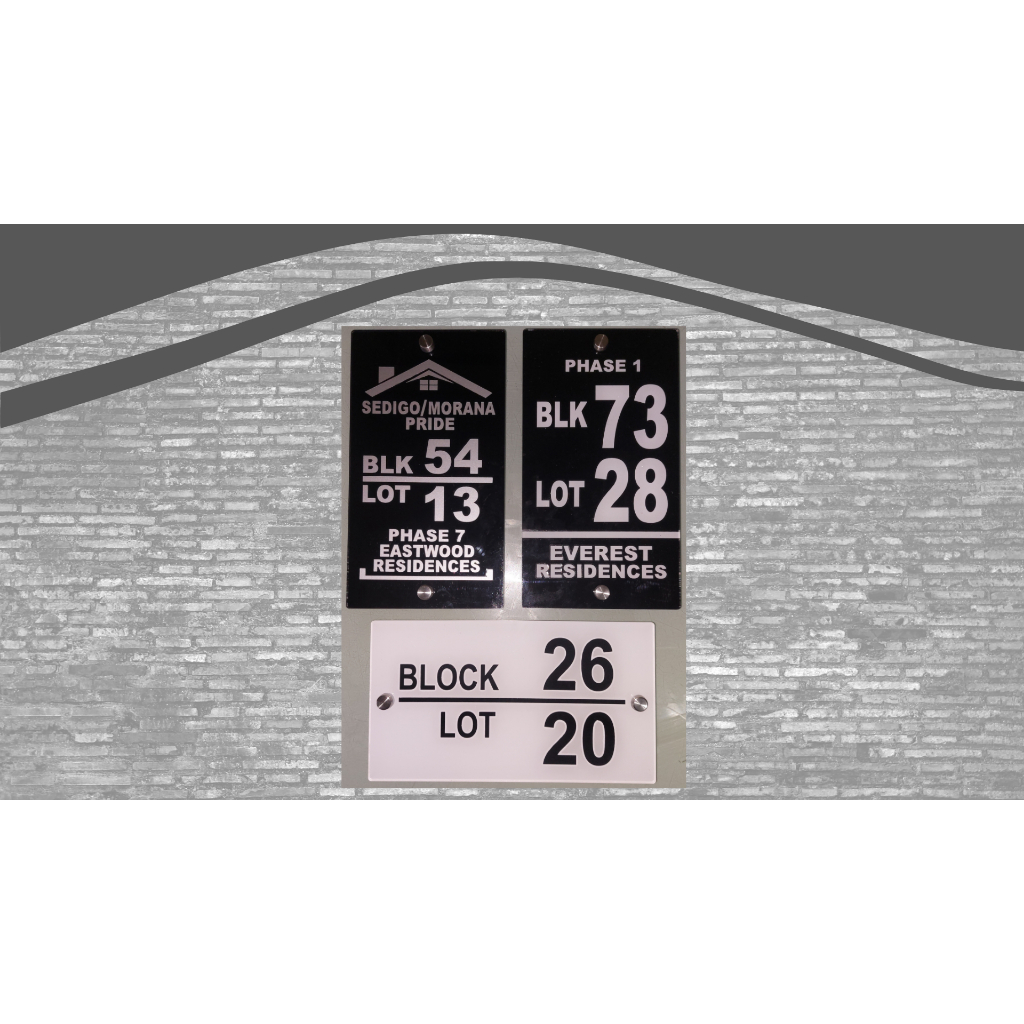 PERSONALIZED HOUSE PLATE NUMBER/HOME ADDRESS PLATE/ACRYLIC FIBER/BLK ...