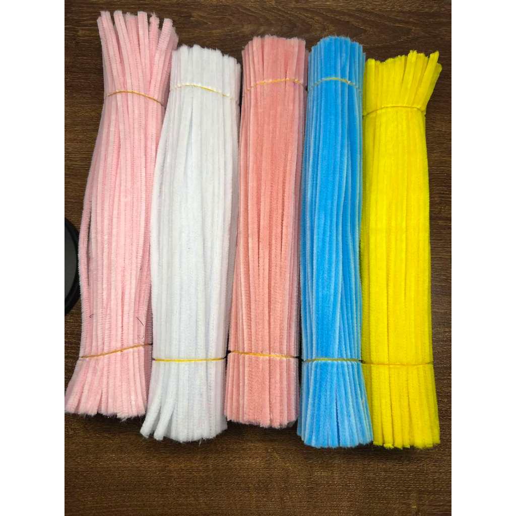 Veeds 20 Pcs Fuzzy Wire Flower Stick Project DIY Beads Art and Craft ...