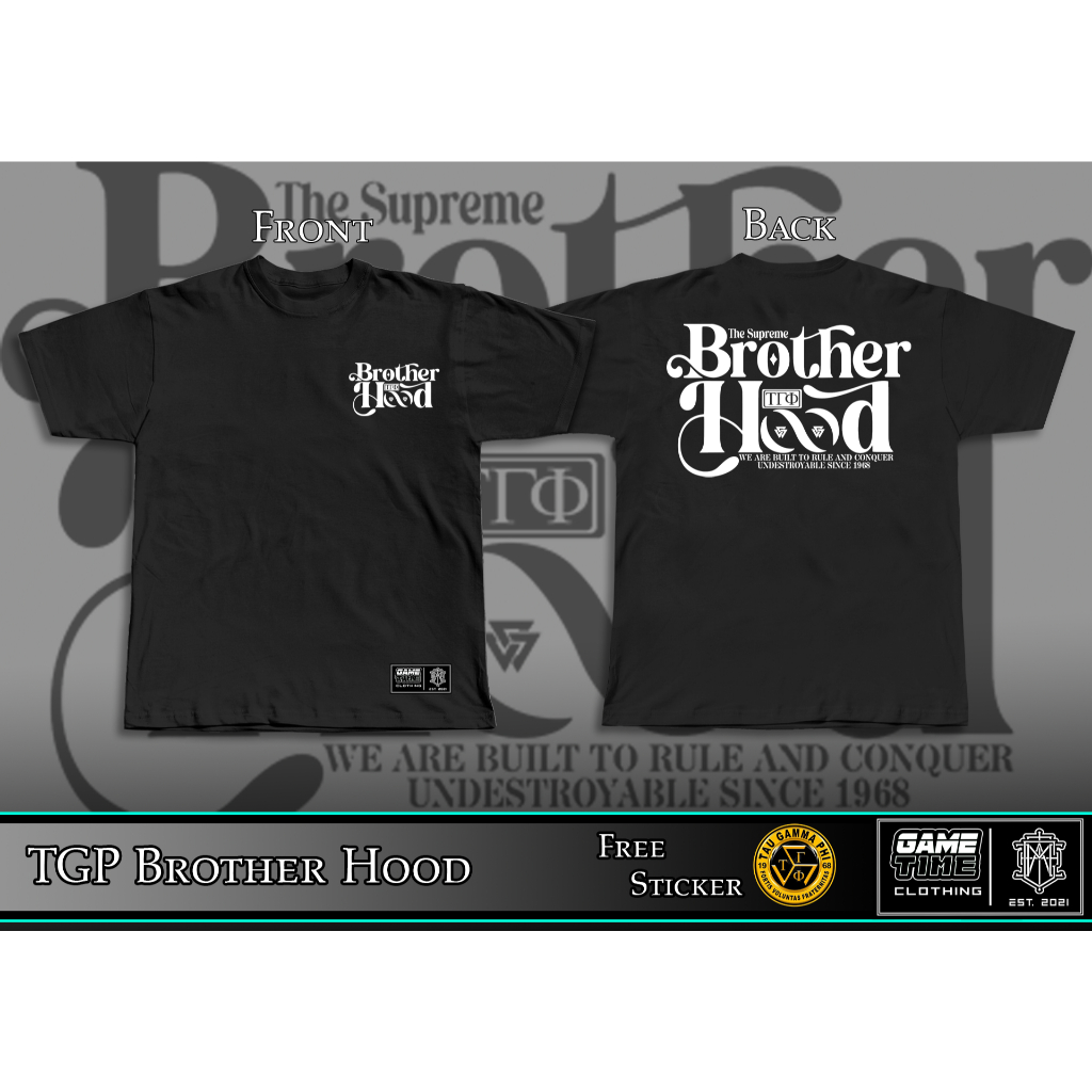 Tau Gamma Phi triskelion Brother Hood with free Sticker ONLY DTF PRINT ...