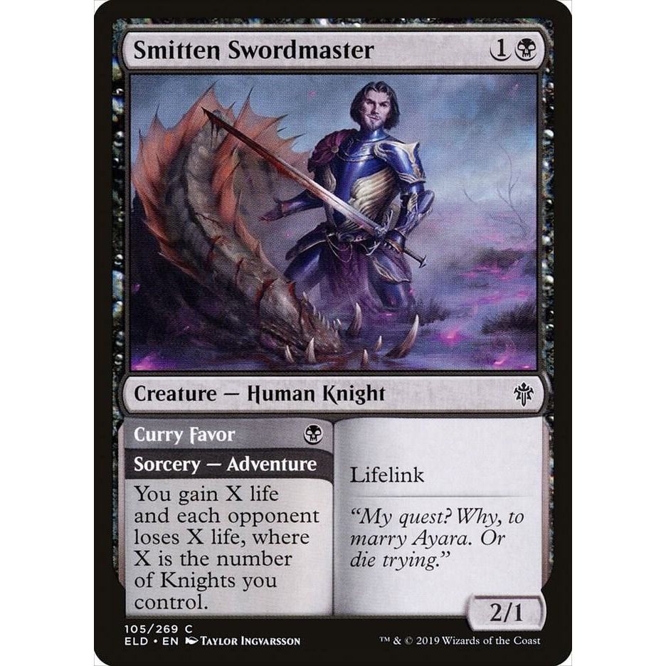 Magic the Gathering - Smitten Swordmaster - MTG Black - ELD - NM ...