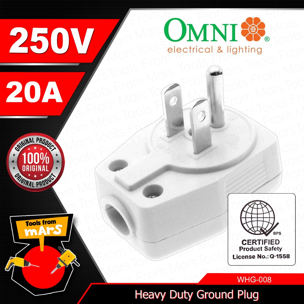 Omni Heavy Duty Ground Plug 20A Electrical Grounding Power Plug ...