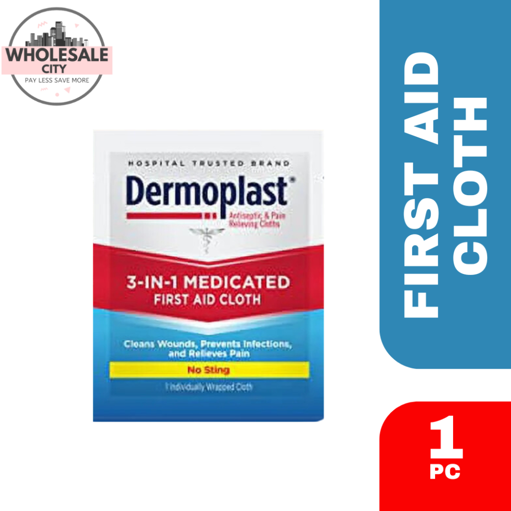 Dermoplast 3-in-1 Medicated First Aid Cloths, Analgesic & Antiseptic ...
