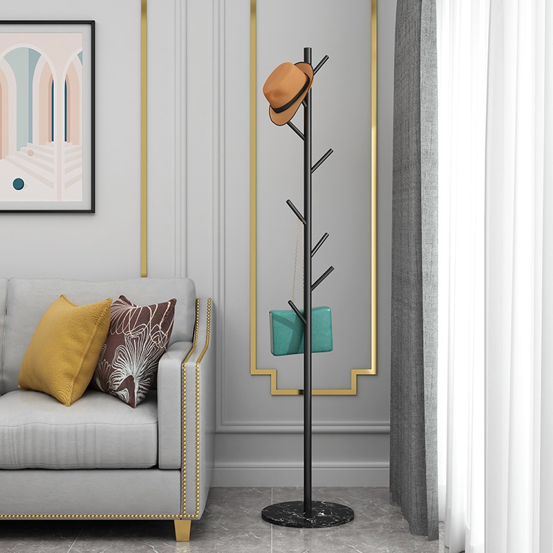 Modern Metal Coat Rack in Free Standing 7 Hooks Hall Tree in Corner Hat ...