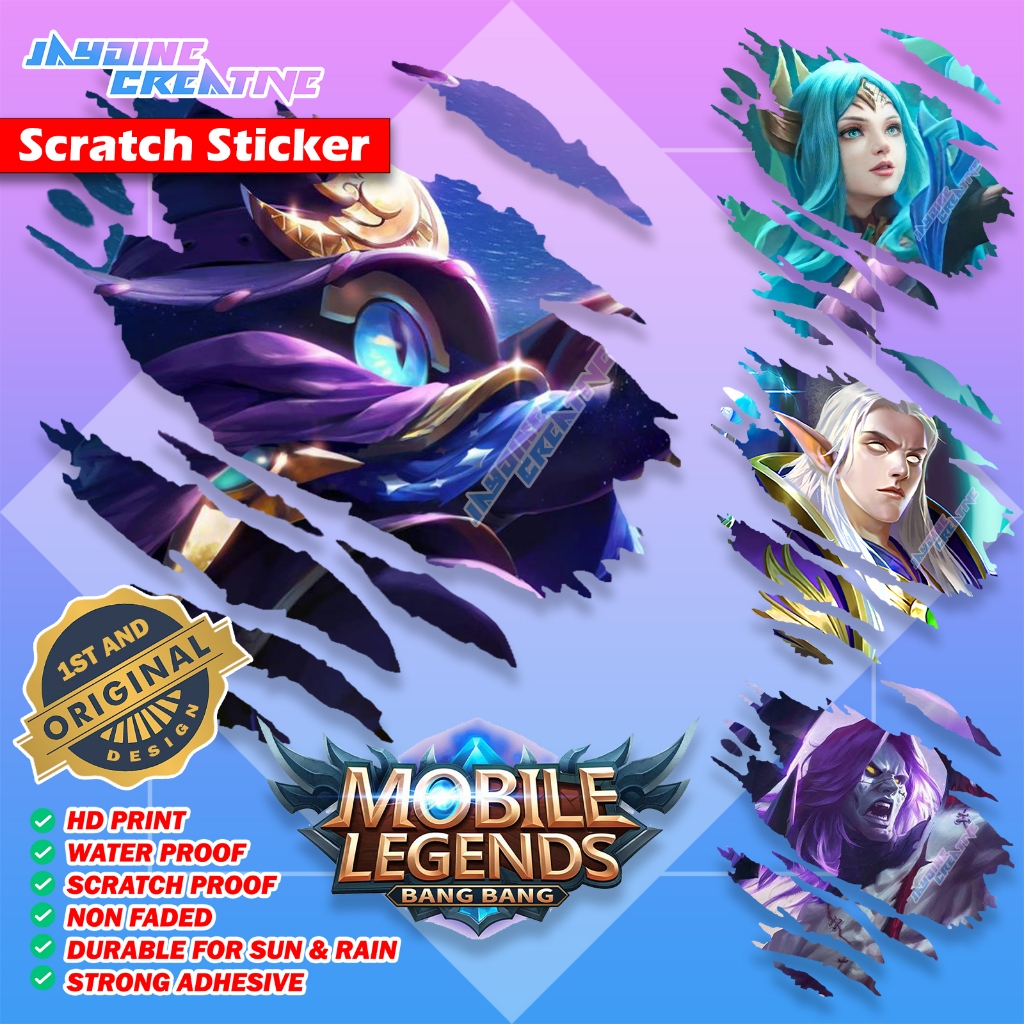 Mobile Legends v2 Scratch Design Sticker, Indoor Outdoor Vinyl Sticker ...