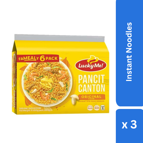 Lucky Me! Pancit Canton Instant Noodles Original Multipack 80G X 6 ...