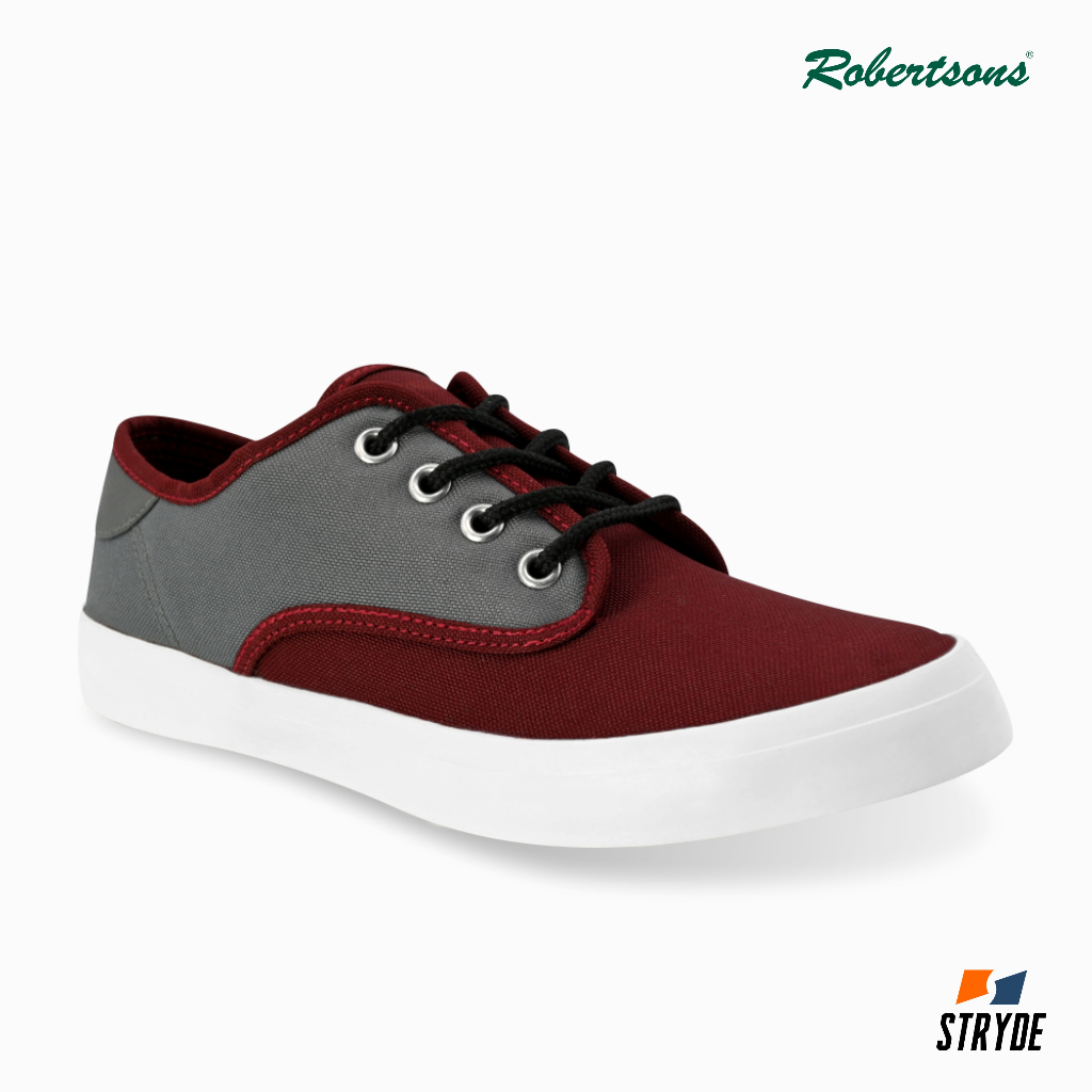 Robertsons Canvas Men's Shoes Will Gray/Maroon | Shopee Philippines