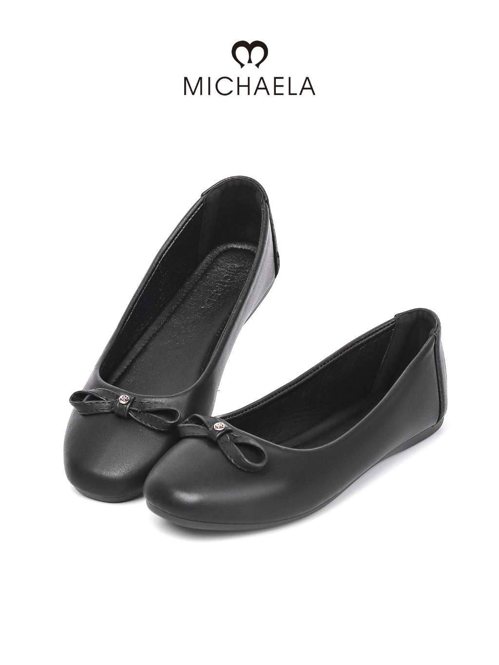 MICHAELA Sweet Bow Flat Shoes Anti-Friction Square Toe All-Day Comfy ...