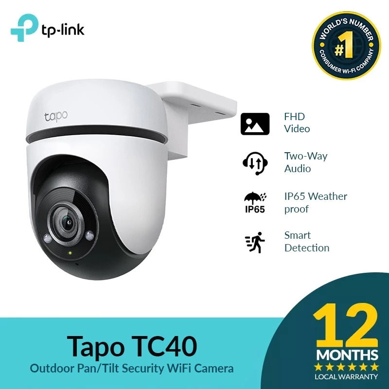 TP-Link Tapo TC40 1080P 2MP 360° Pan/Tilt Home Security IP65 Outdoor Wi ...