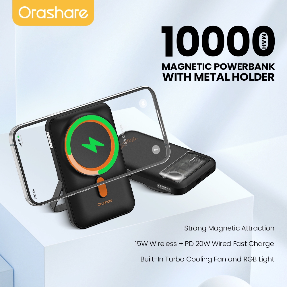Orashare MGS11 10000mAh Magnetic Wireless Powerbank PD20W Fast Charge ...