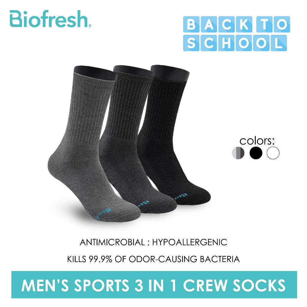 Biofresh Men's Cotton Thick Sports Crew Socks 3 pairs in a pack RMSKG20 ...