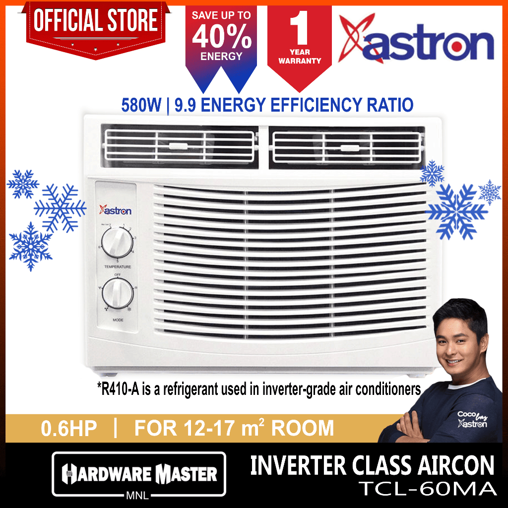 Astron 0.6HP TCL-60MA Inverter Class Aircon Original Authentic | Shopee ...