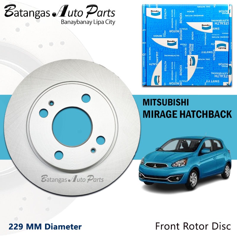 BENDIX ROTOR DISC MITSUBISHI MIRAGE HATCHBACK 2013-2022 FRONT 229mm ...