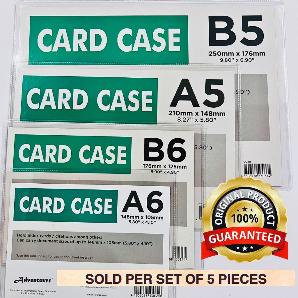 Card Case ADVENTURER A5/A6/B5/B6 SIZE Card/Documents Holder (SOLD BY SET OF 5 PCS) | Shopee ...