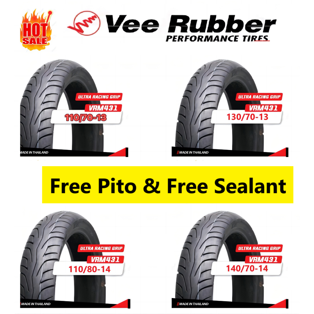 Vee Rubber Tubeless {Nmax & Aerox}110/70-13 ,130/70-13 & 110/80-14 ,140 ...