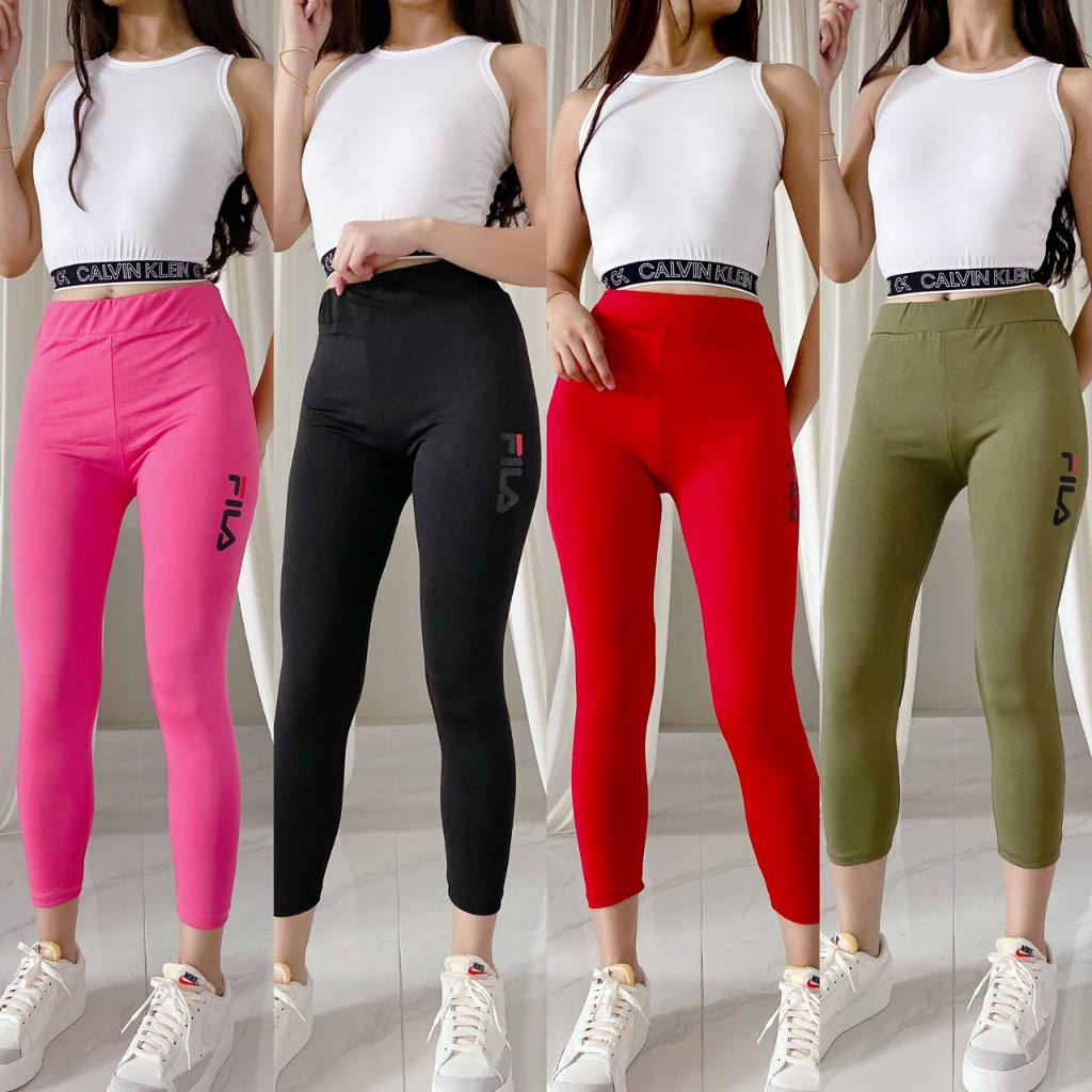 EMILY Korean Style Plain Cotton Leggings with Lining 10063 | Shopee ...