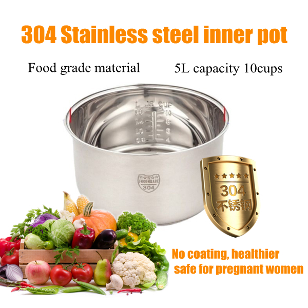 rice cooker pot replacement Liner 304 Stainless 3L4L5L6L Food grade ...