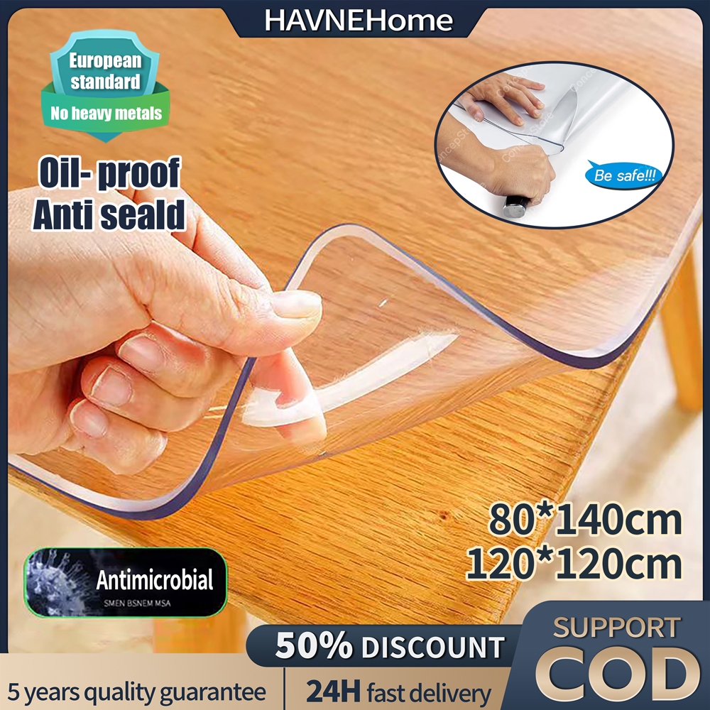 3MM Thick PVC Transparent Tablecloth Clear Table Cover Waterproof ...