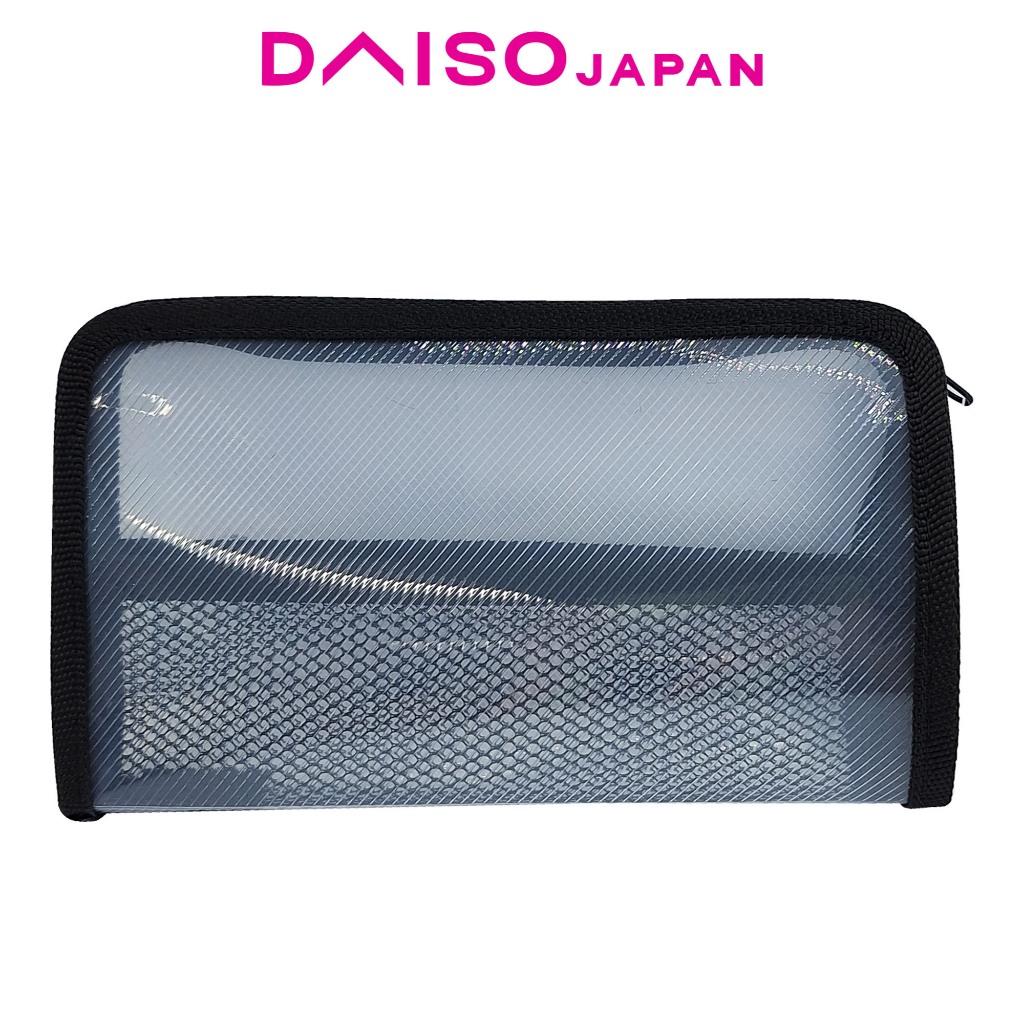 Daiso A6 Black Zipper File with Pocket | Shopee Philippines