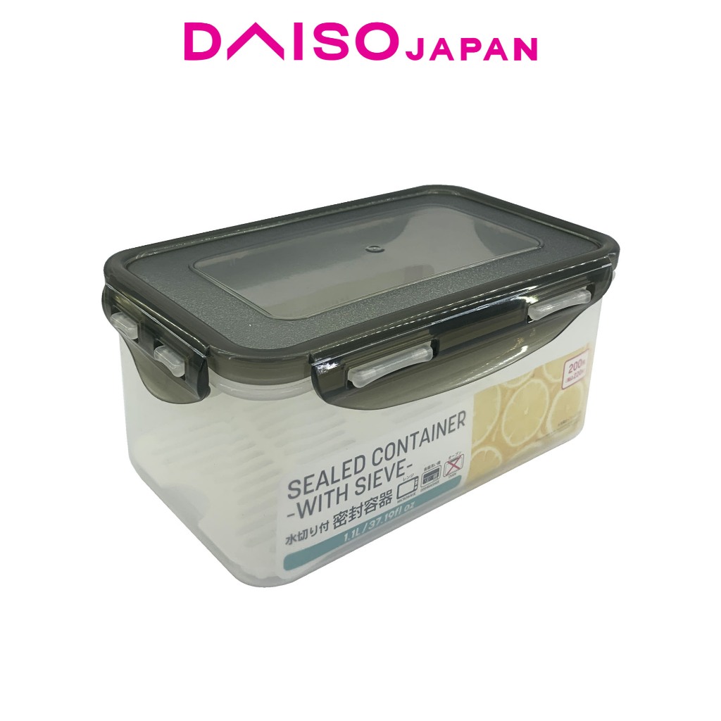 Daiso Microwaveable Sealed Container with Sieve (1.1L) | Shopee Philippines