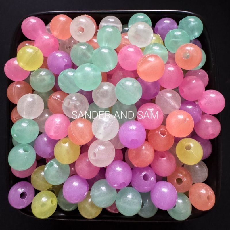 Round Jelly Beads Luminuous Charms Ornaments 6mm 10mm 12mm | Shopee ...