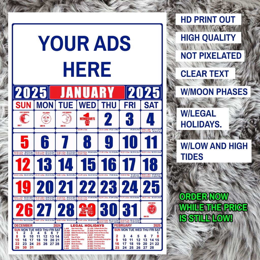 2025 COMMERCIAL CALENDAR A3 SIZE | Shopee Philippines