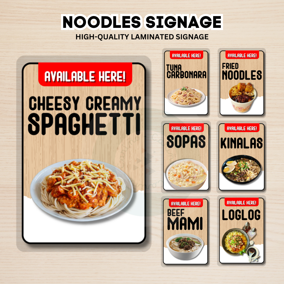 Noodles Signage l Fried Noodles Signage | Spaghetti Signage l Laminated ...