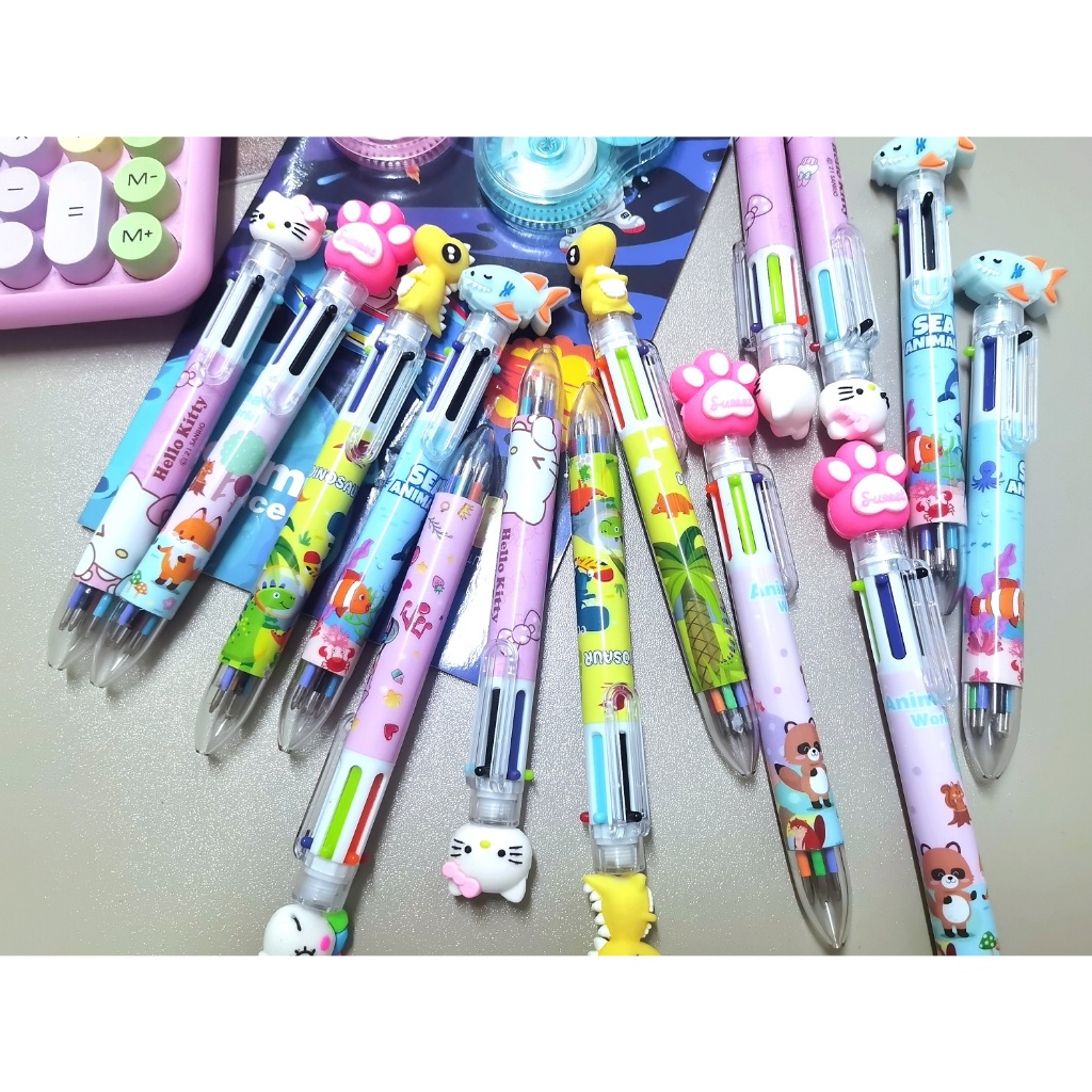 1pc/Creative 6-color ballpoint pen cartoon student color graffiti pen ...