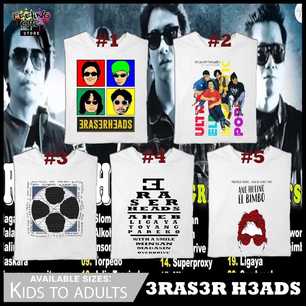 Eraserheads Eheads Shirt 90'S Ultra Electro Magnetic Pop EL Bimbo for ...