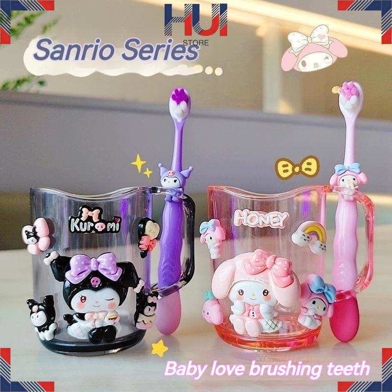 New Ins Style Cute Toothbrush Kuromi Sanrio Kids Toothbrush Cup Set ...