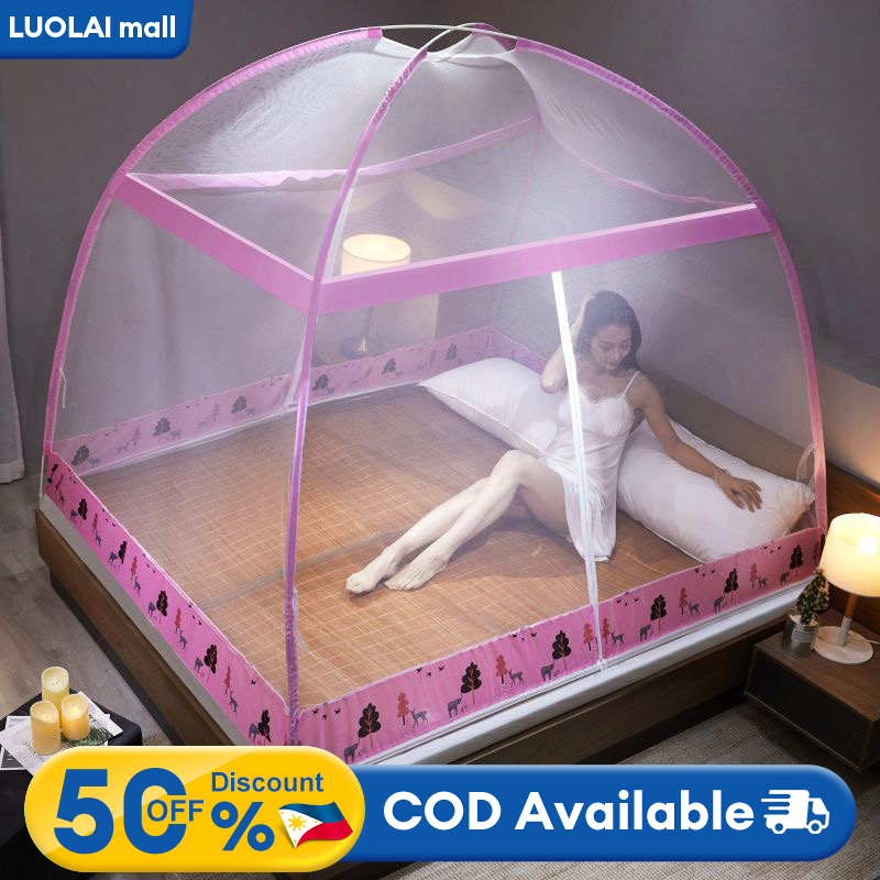 No Installation Foldable Mosquito Net King/Queen Size Decor Home Living ...