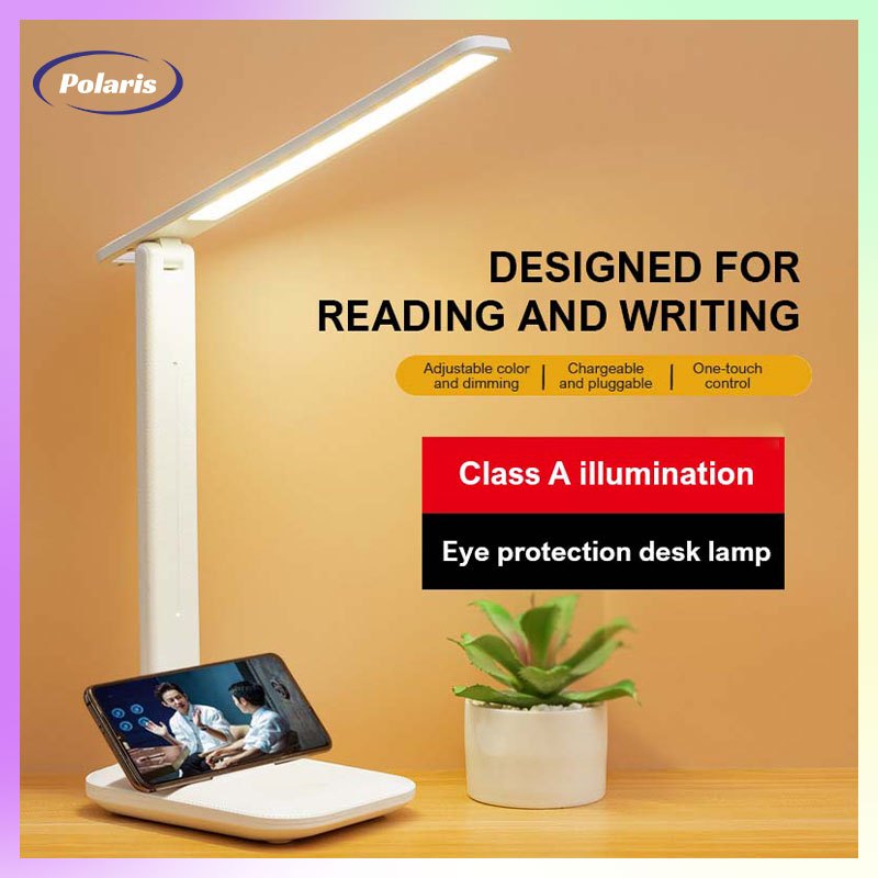 LED Rechargeable Study Lamp Shade Bedroom Desk Lamp Portable Reading ...