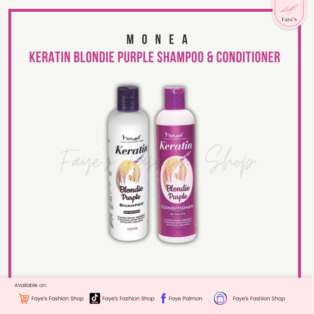 Monea Glossy Shine Keratin Purple Shampoo and Conditioner Set for ...