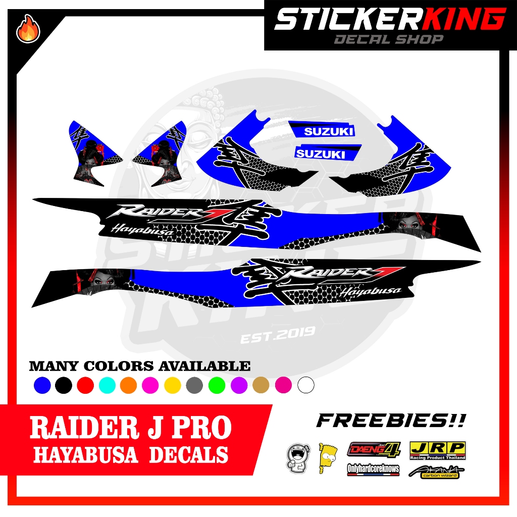 Raider 115 J Pro Hayabusa Decals with Freebies Stickers Thailand Indo ...