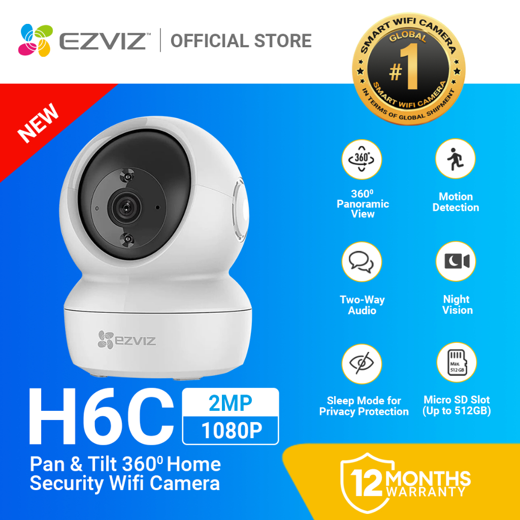 EZVIZ H6C 2MP Home Security Wifi Camera 360° Pan&Tilt CCTV Camera with audio | Shopee Philippines