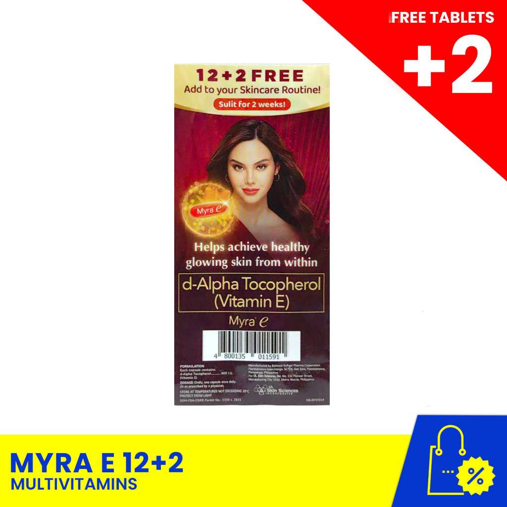 MYRA E 400 I.U 12+2 capsules (For healthy body & skin) | Shopee Philippines