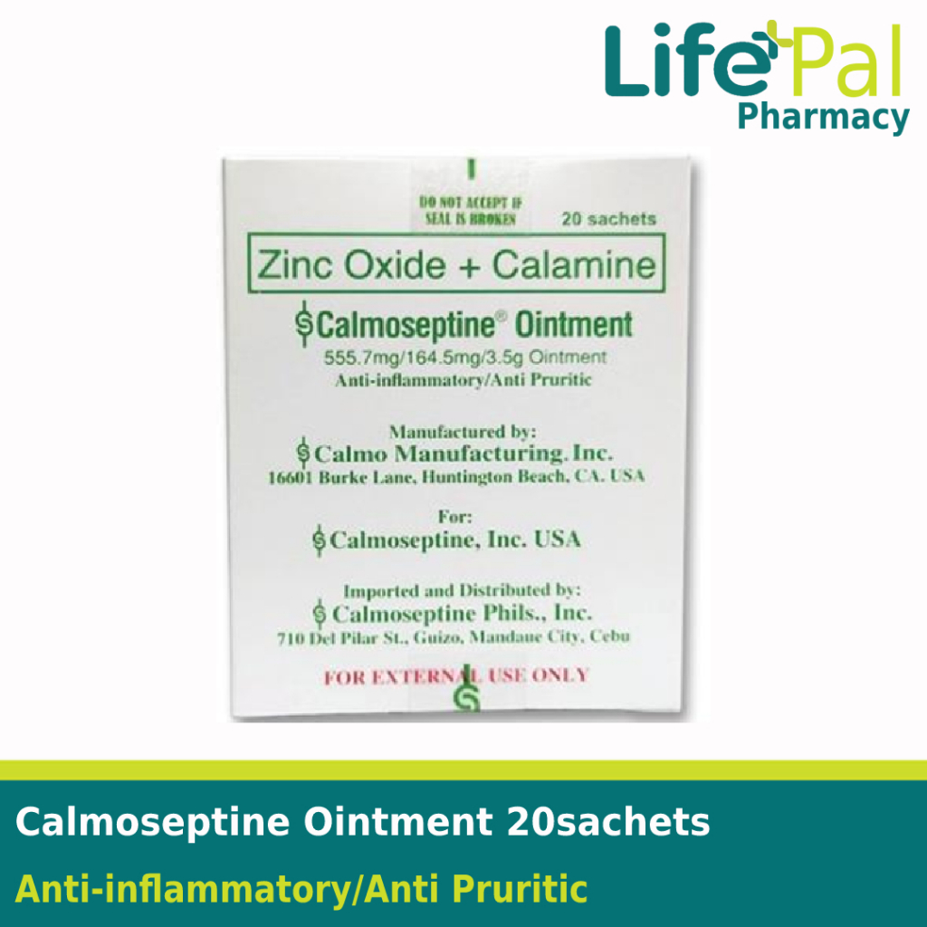 Calmoseptine Ointment (Zinc Oxide + Calamine) - 20 sachets | Anti ...