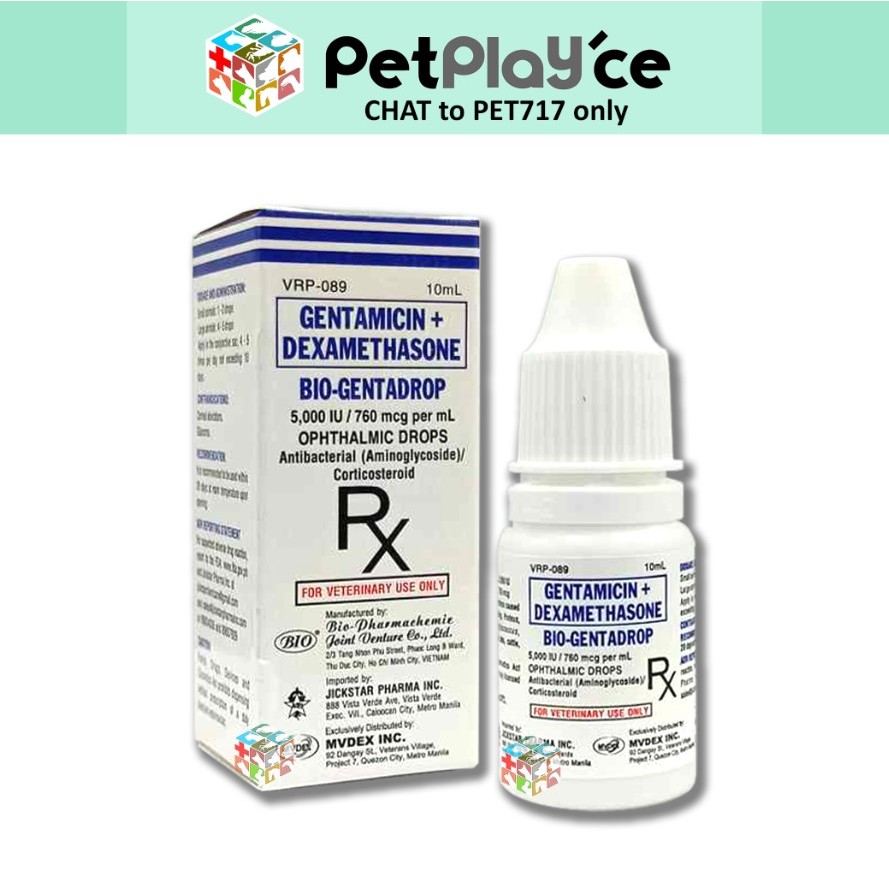 BioGenta Drops Gentamicin + Dexamethasone 10ml Eye Drop for Dog Cat ...