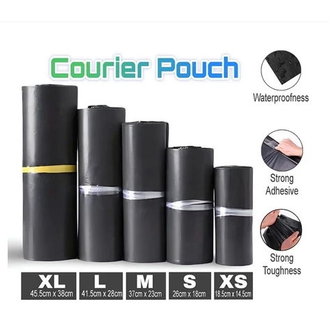 100pcs White FULL BLACK polymailer courier pouch plain pouch express ...