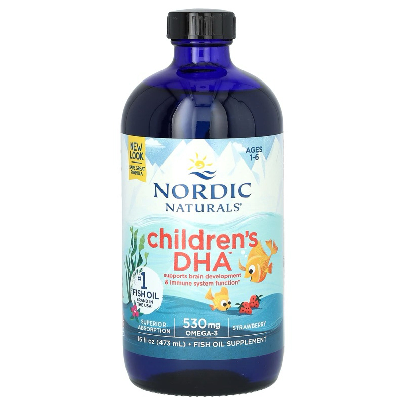 Nordic Naturals Children's DHA Liquid - Omega-3,Strawberry, 16 fl oz ...