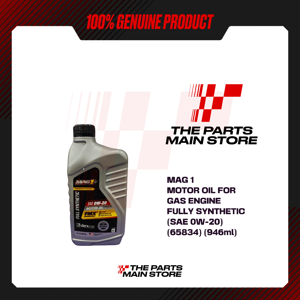 MAG 1 MOTOR OIL FOR GAS ENGINE FULLY SYNTHETIC (SAE 0W-20) (946ml/4.73L ...