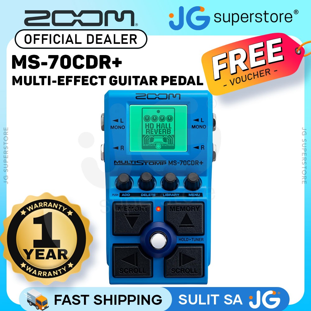 Zoom MS-70CDR Plus Multi-Stomp Chorus/Delay/Reverb Guitar Effects Pedal ...