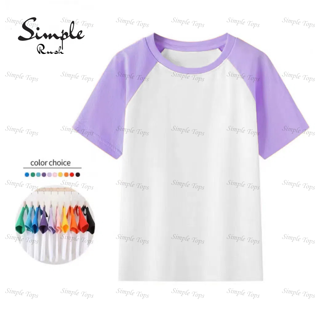 Simple Rush Round Neck Active tshirt Light Violet Two Tone Color unisex ...