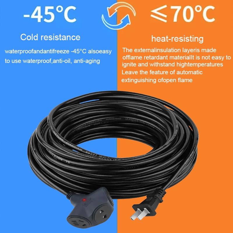 5m/10m/20m/30m Long extension cord flat plug Socket Charging Extension ...
