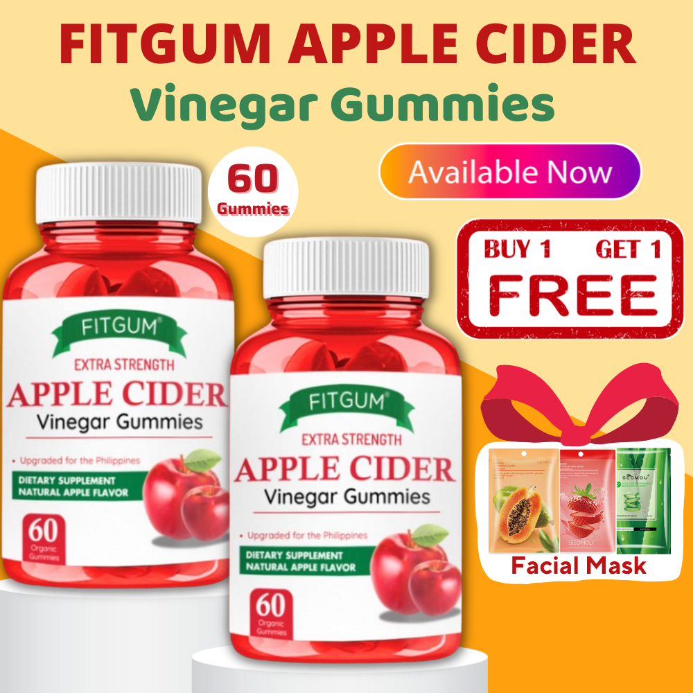 FITGUM Apple Cider Vinegar Gummies Original Glow Collagen Slimming Body ...