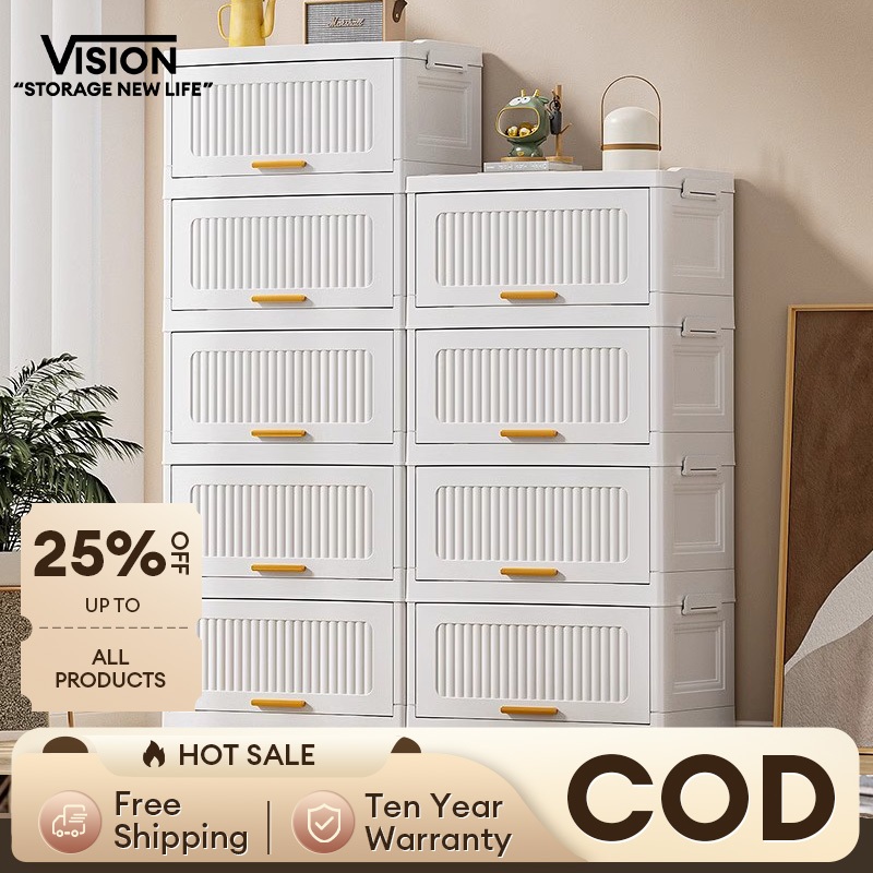 Vision Flip Top Storage Cabinet For Clothes Storage Box Stackable ...