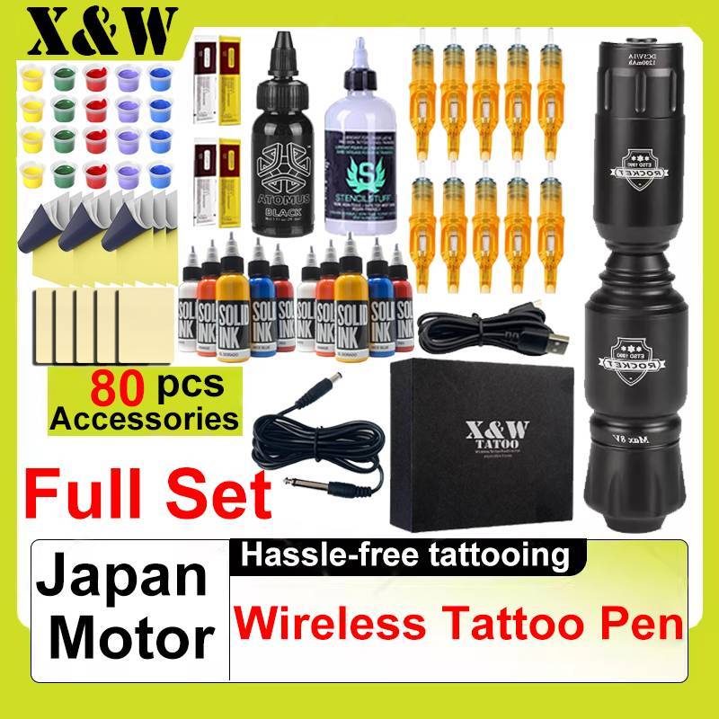 Rocket Tattoo Machine Full Set Complete Kit wireless pen type ...