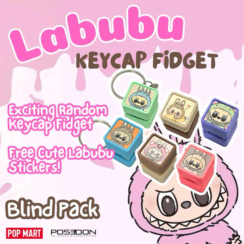 Labubu Popmart Monsters Fidget Keycaps Blind Packs (random fidget with ...