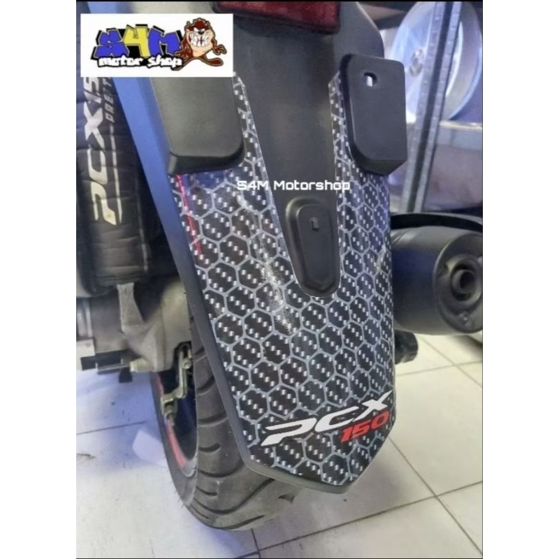 HONDA PCX 150 VERSION 1 Carbon / Honeycomb Decals Rear Fender and Tank ...