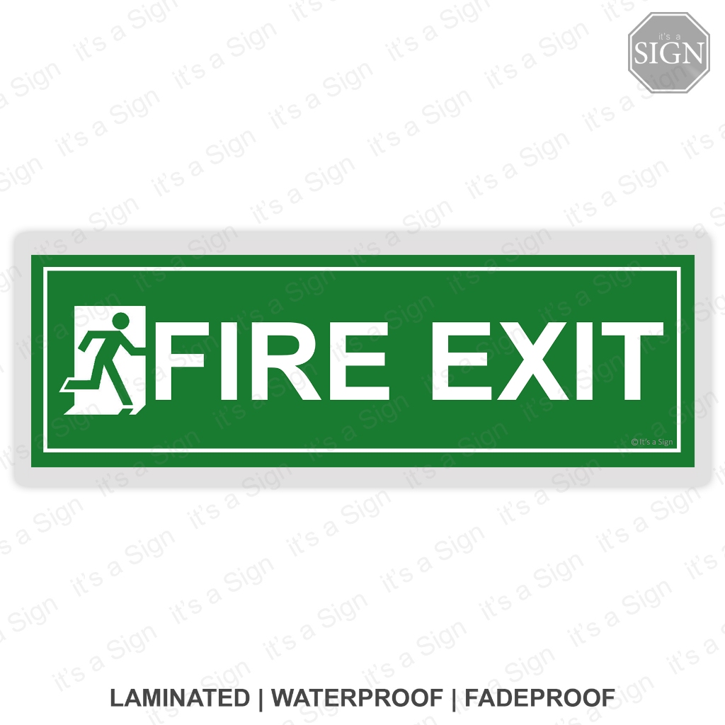 Fire Exit Sign - Laminated Signage - It's a Sign | Shopee Philippines