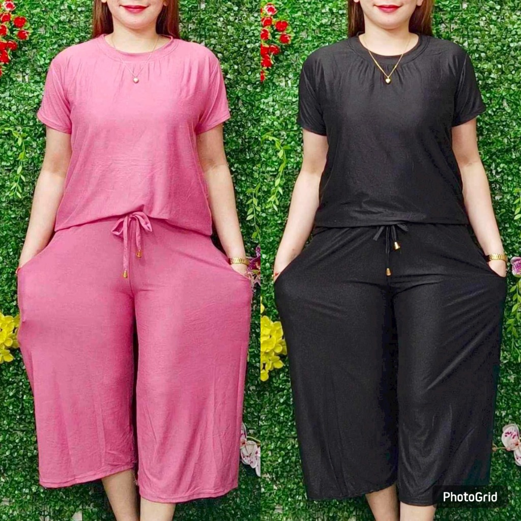 TERNO SQUARE PANTS AND PLAIN TSHIRT PLUS SIZE WITH POCKET UP TO XXL ...
